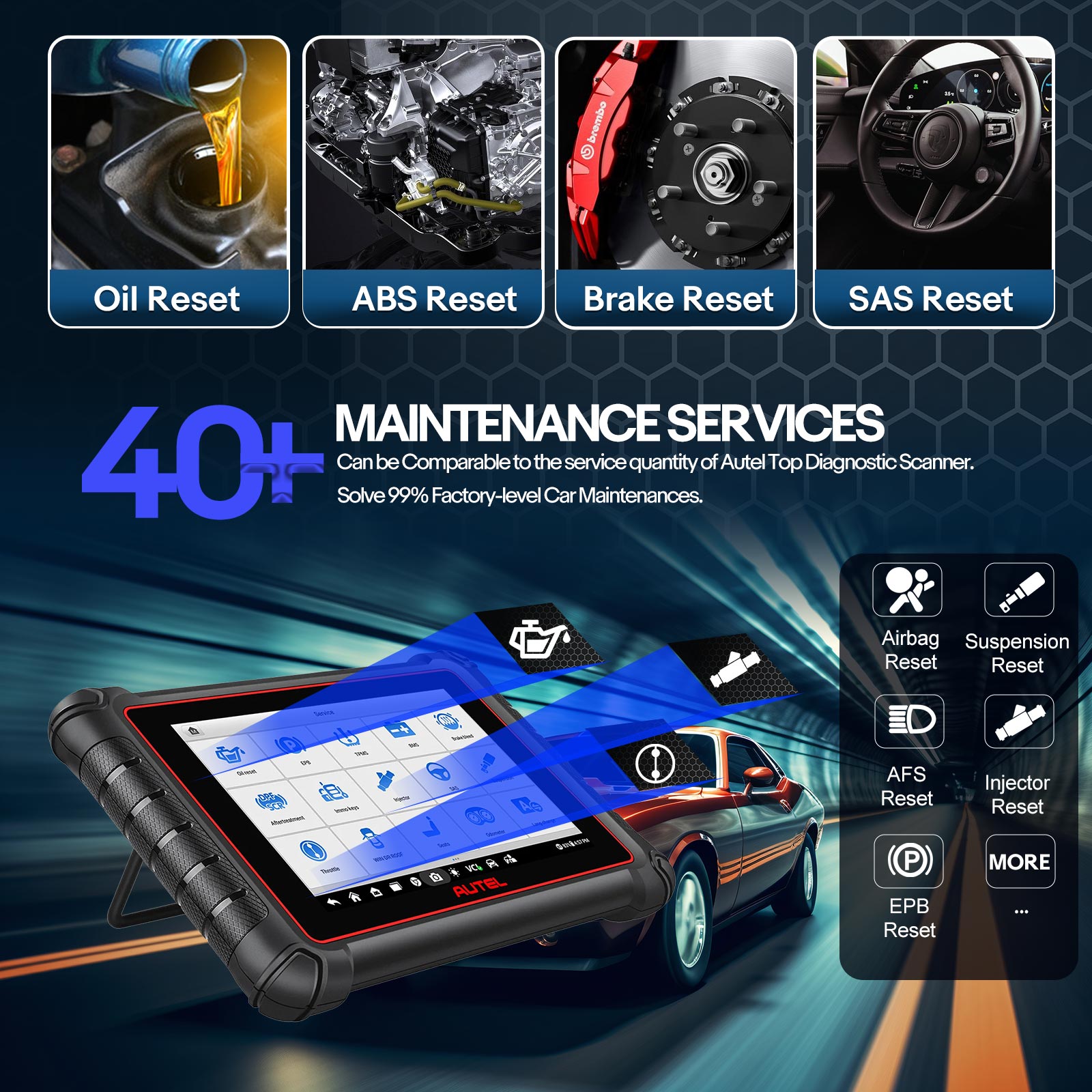 [US Ship] Autel MaxiCOM MK900 Scanner: 40+ Service, 3000+ Active Tests ...