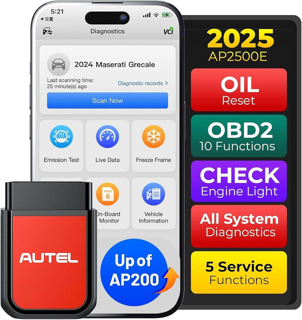 Autel MaxiAP AP2500E Diagnostic/Service Scan Tool With a Bluetooth (BT ...