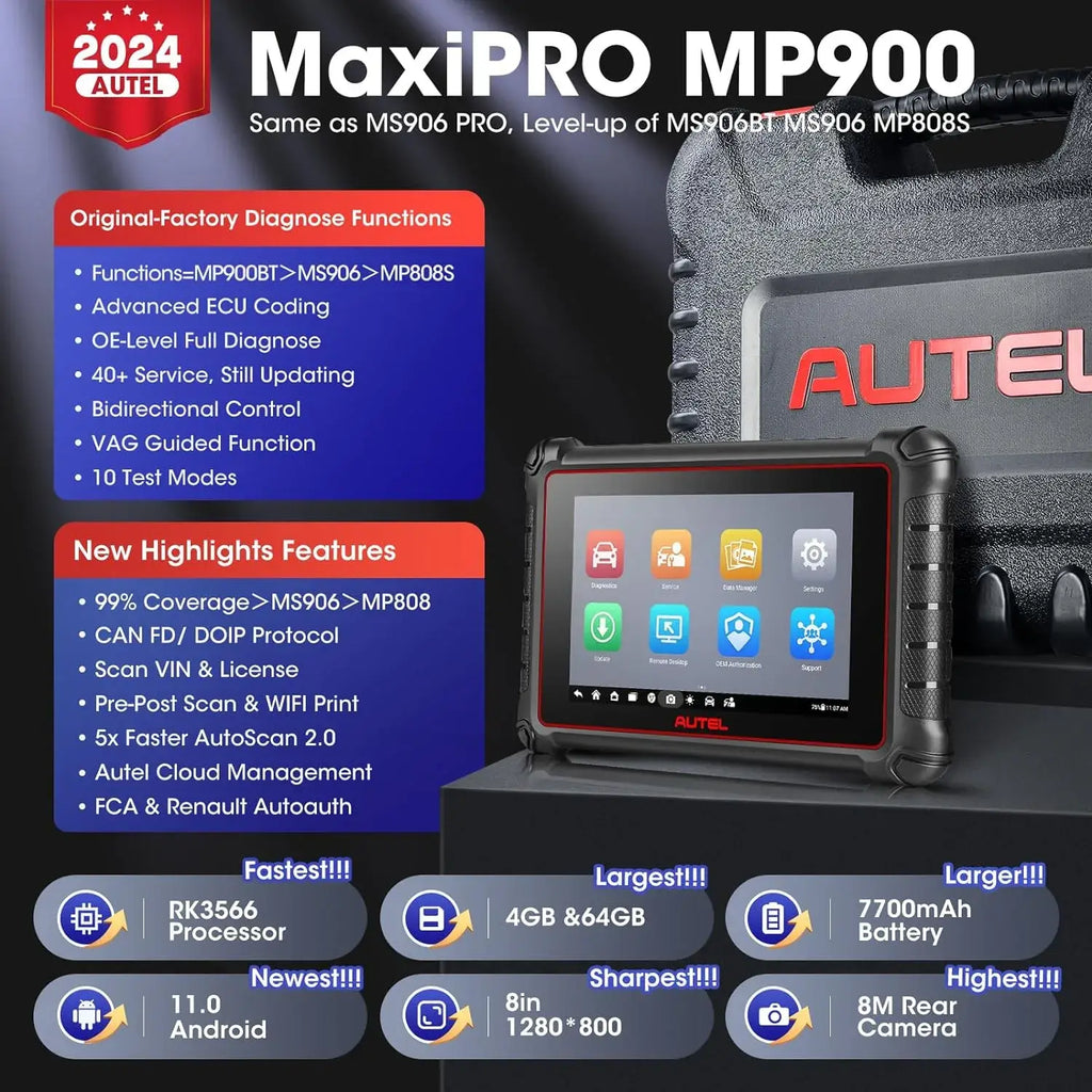 Autel MaxiPRO MP900 Advanced All System Car Diagnostic Scanner ...